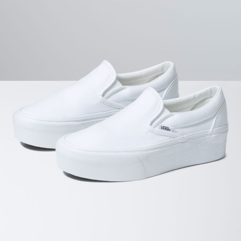 Zapatillas Ua Classic Slip-On Stackform Canvas True White-Vans Chile Zapatillas Ua Classic Slip-On Stackform Canvas True White-Vans Chile